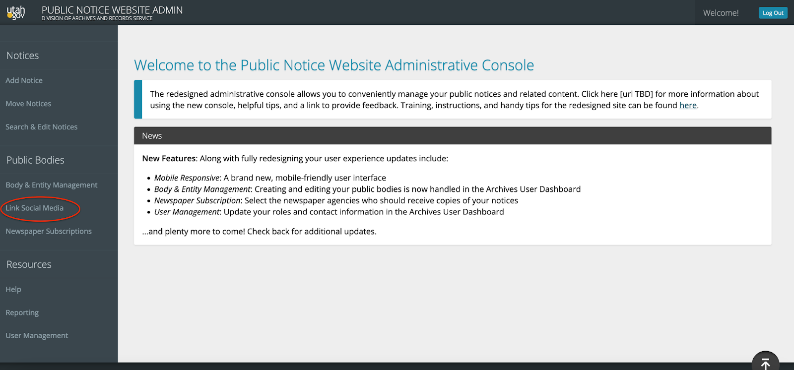 Help | Public Notice Website Admin